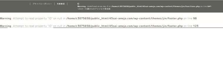 フッター付近にPHPエラーが表示されます。 | JIN Forum
